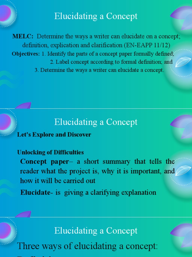 Elucidating A Concept | PDF Elucidating A Concept | PDF