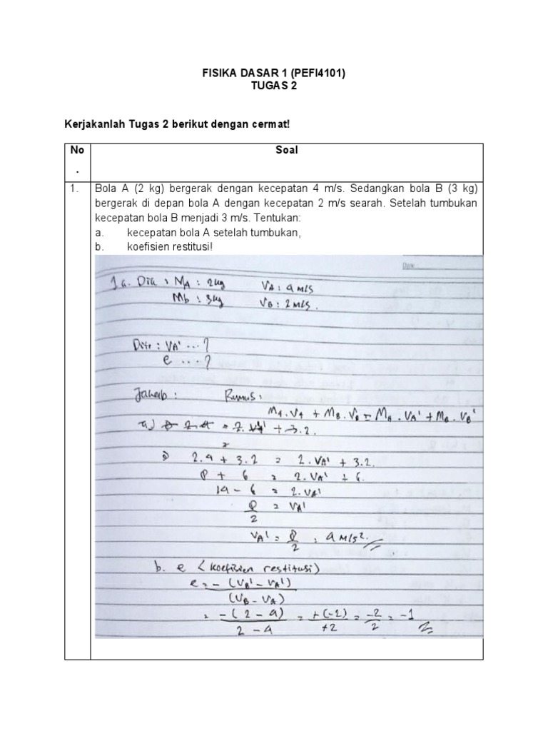 TUGAS 2 FISIKA DASAR 1 - Rev | PDF