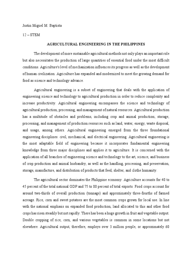 Agricultural Engineering | PDF | Agriculture | Engineering