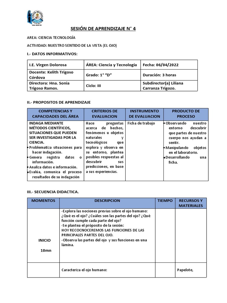 Ciencia y Tecnologia #4 - Nuestro Sentido de La Vista | PDF | Ojo ...