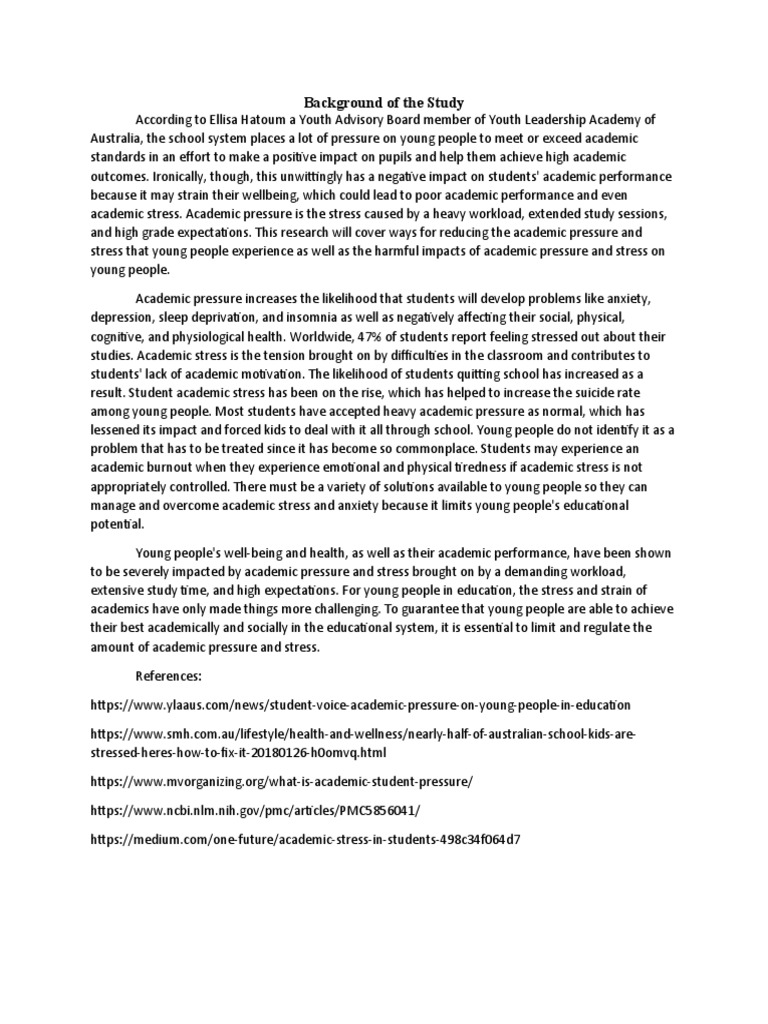 Background of The Study-PR2 | PDF | Stress (Biology) | Cognition