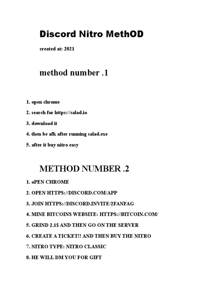 Nitro Method 1 | PDF