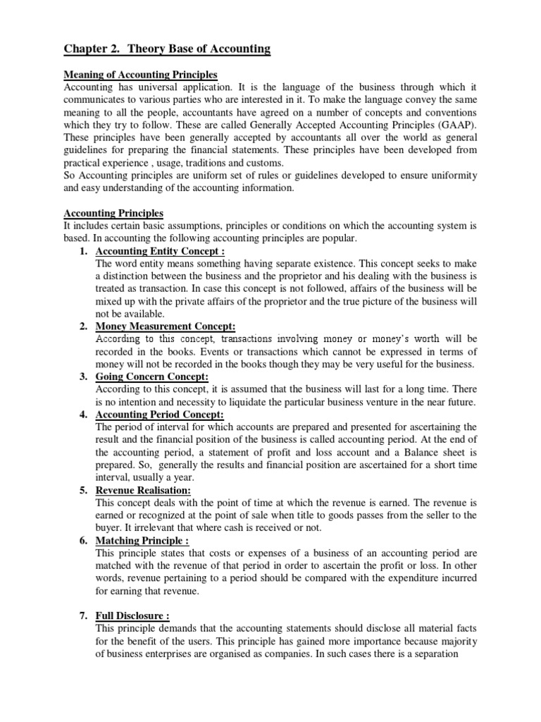 Theory Base of Accounting Explained | PDF | Financial Statement ...