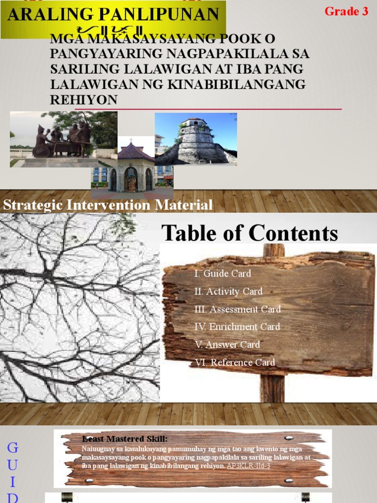 E-Sim GRADE 3 AP-Mga Makasaysayang Pook o Pangyayaring Nagpapakilala Sa Sariling Lalawigan at ...