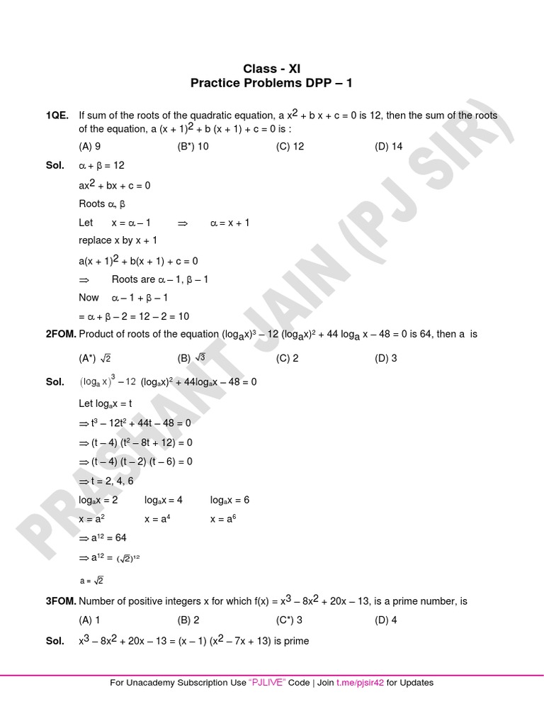 Practice Problems DPP 1 | PDF