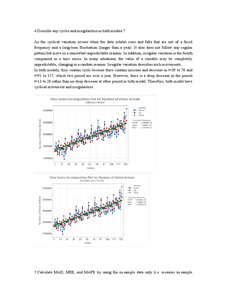 Visitor Arrivals Time Series Analysis Pdf Time Series Autocorrelation