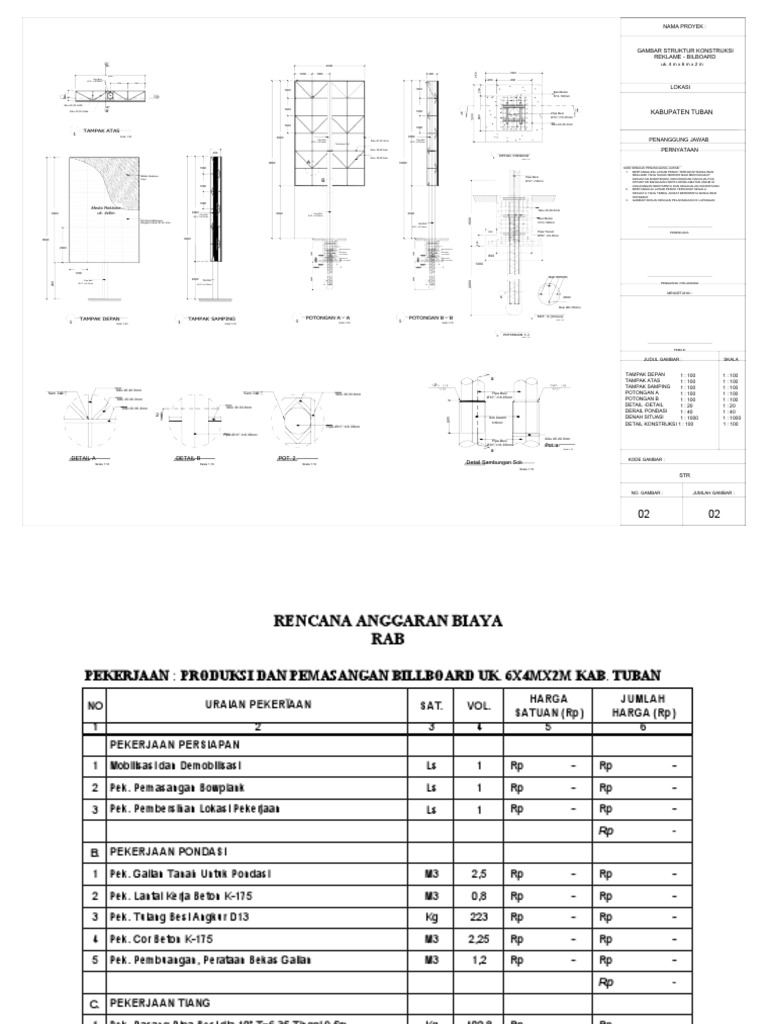 Gambar, Rab, Rekap Bilboard 4X6X2 | PDF