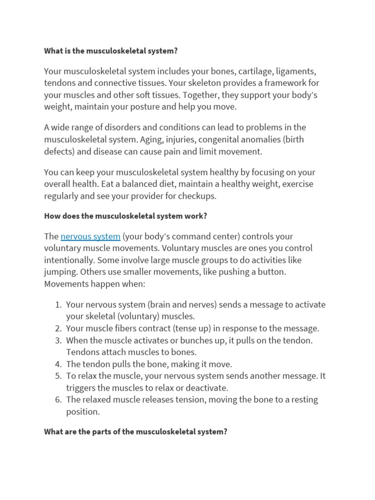 Understanding the Musculoskeletal System | PDF | Human Musculoskeletal ...