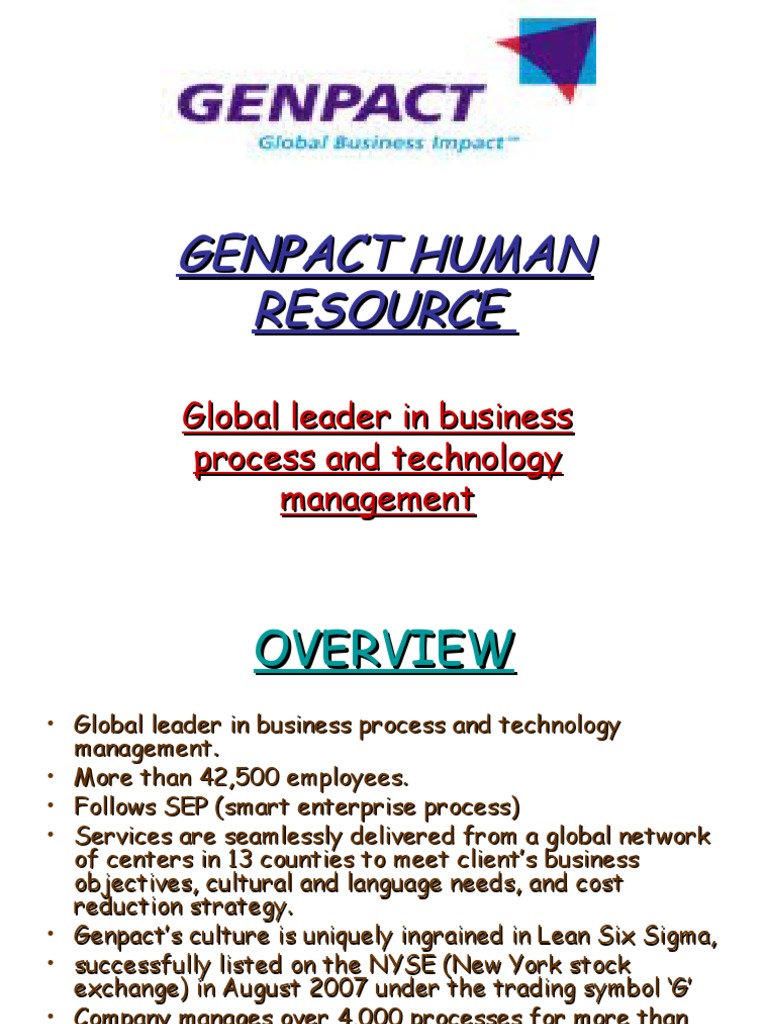 Genpact: Global BPO Leader Overview | PDF | Recruitment | Outsourcing
