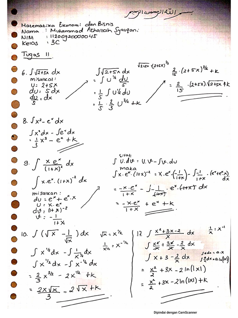 045 - Muhammad Athallah Syauqani - Tugas 11 - MTK EKOBIS | PDF