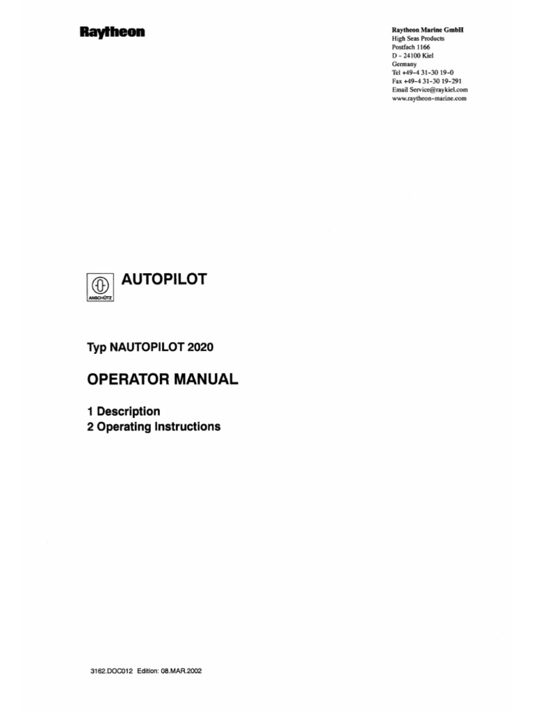 Nautopilot 2020 Fdocuments - in - Operator Manual Autopilot Np2020 | PDF