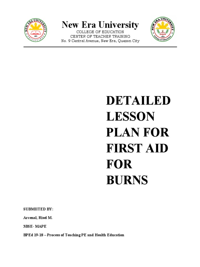 First Aid Lesson Plan for Burns | PDF | Burn | Clinical Medicine