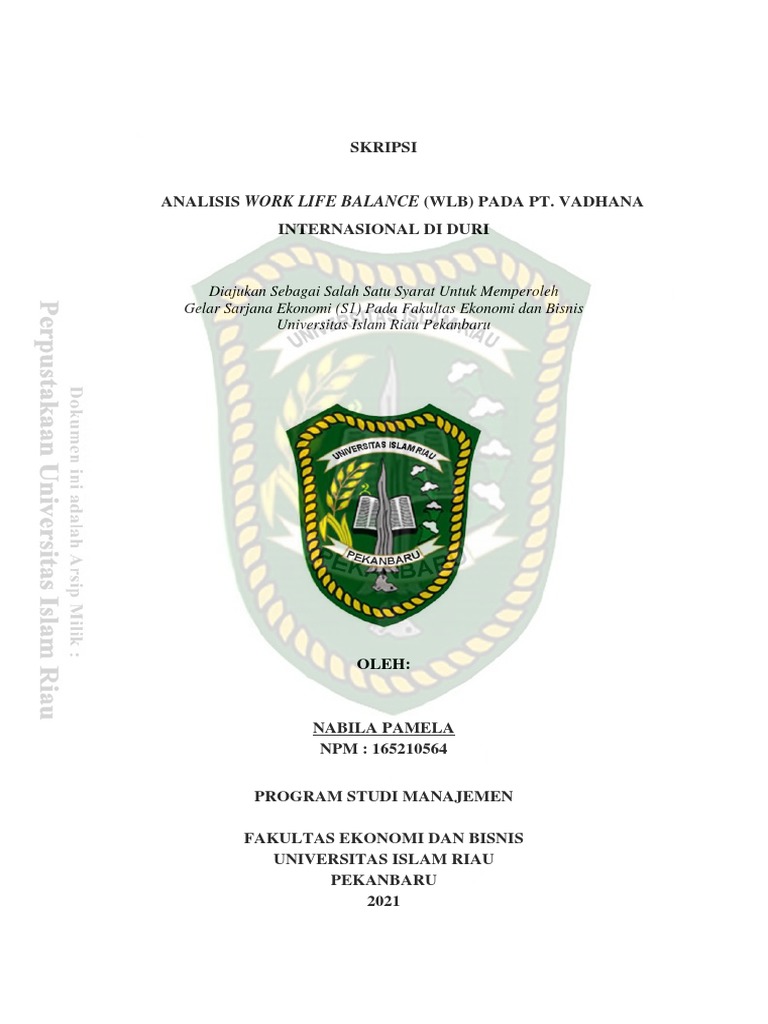 Analisis WLB di PT. Vadhana Internasional | PDF