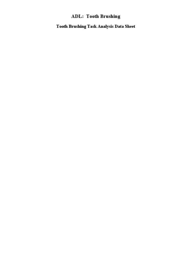 Tooth Brushing TA | PDF