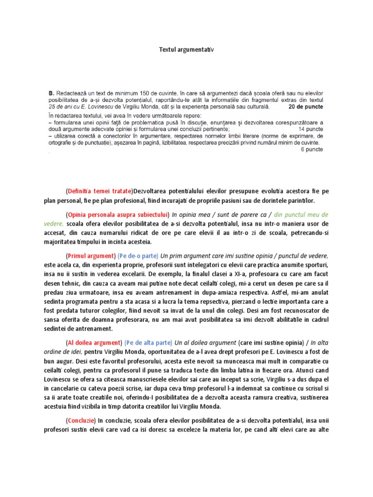 Text Argumentativ | PDF