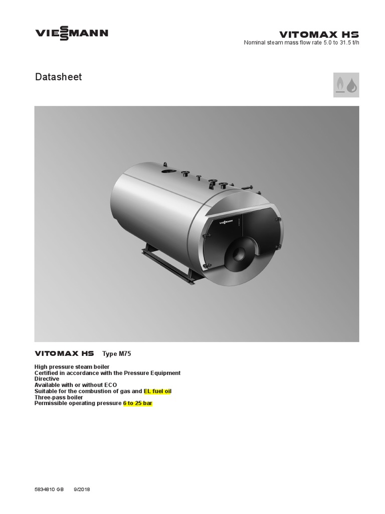 Vitomax HS Technical Data | PDF | Combustion | Pipe (Fluid Conveyance) Vitomax HS Technical Data | PDF | Combustion | Pipe (Fluid Conveyance)