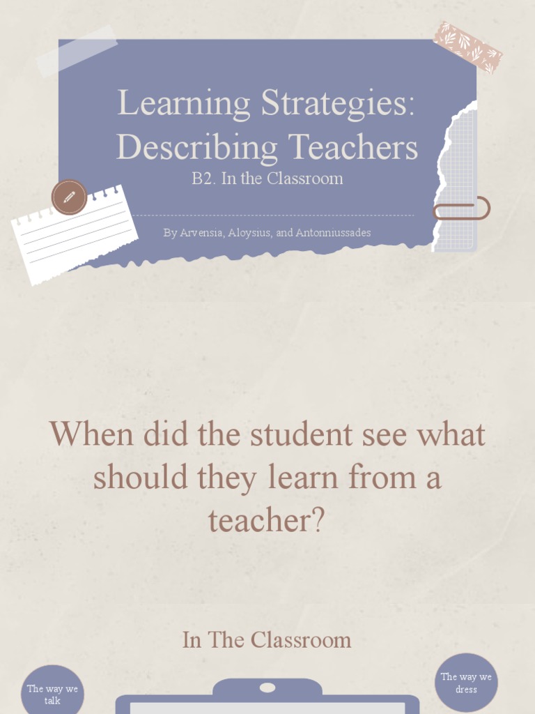 Describing Teachers and Roles of Teachers | Download Free PDF ...