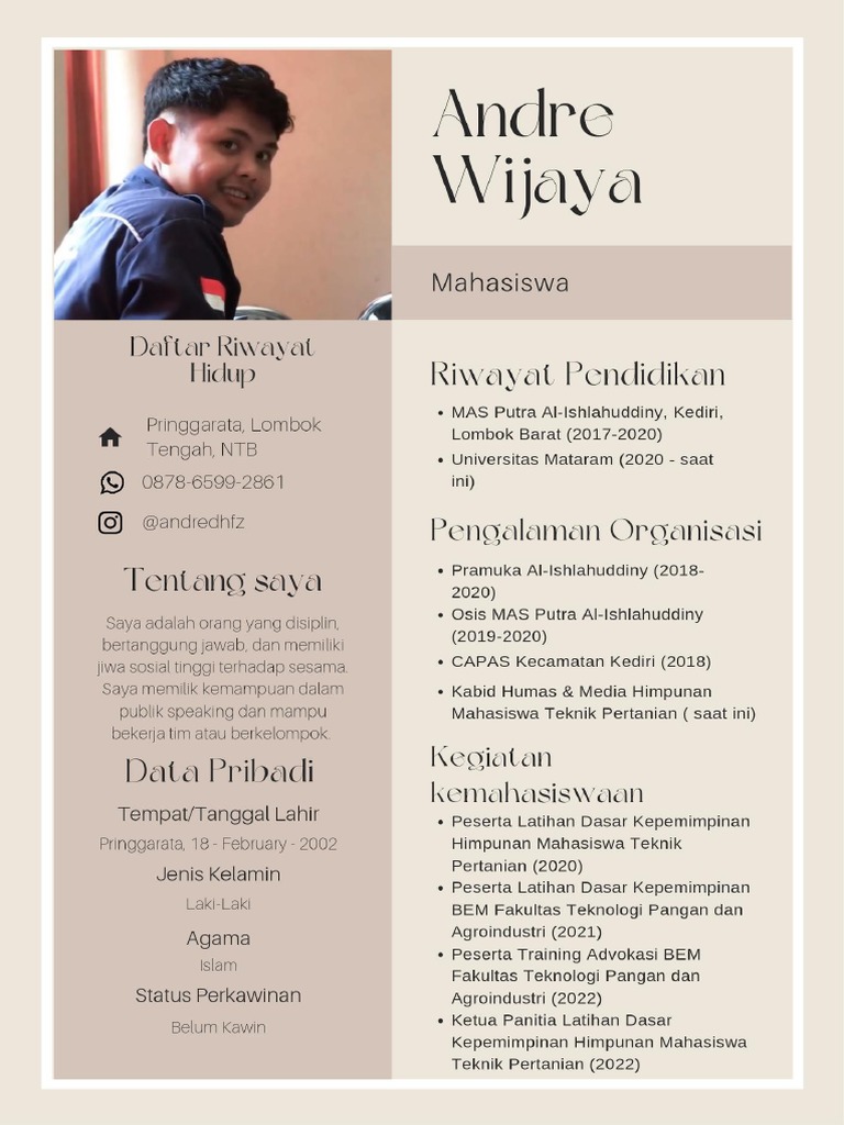 Andre Wijaya - Universitas Mataram (Pringgarata, Lombok Tengah ...