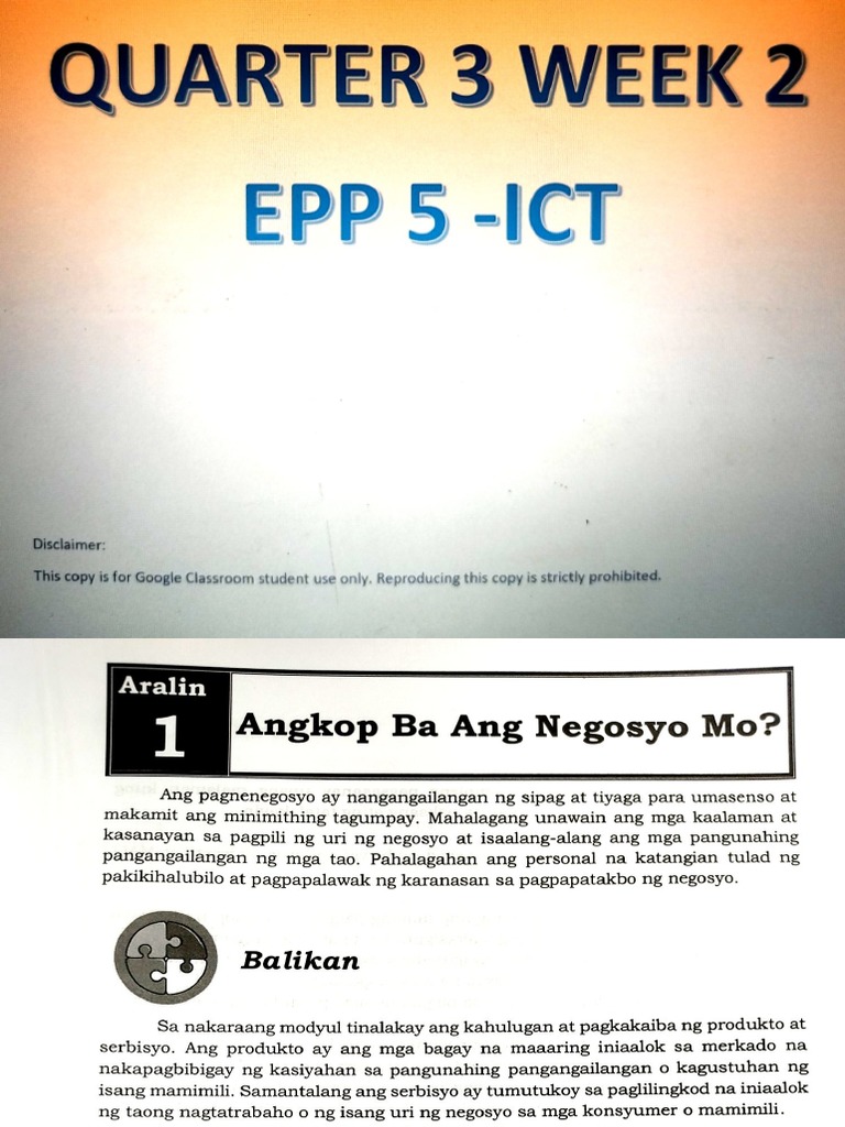 EPP ICT Quarter 3 Week 2 | PDF