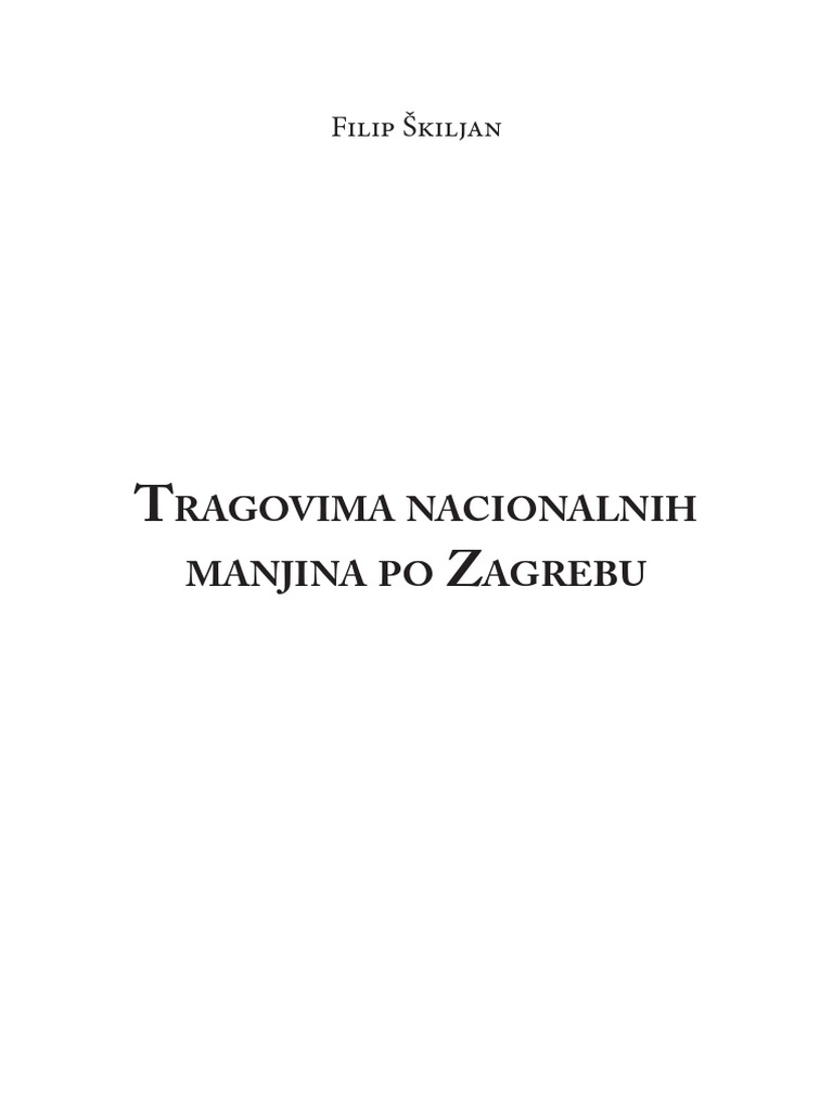 Tragovima Nacionalnih Manjina U Zagrebu | PDF