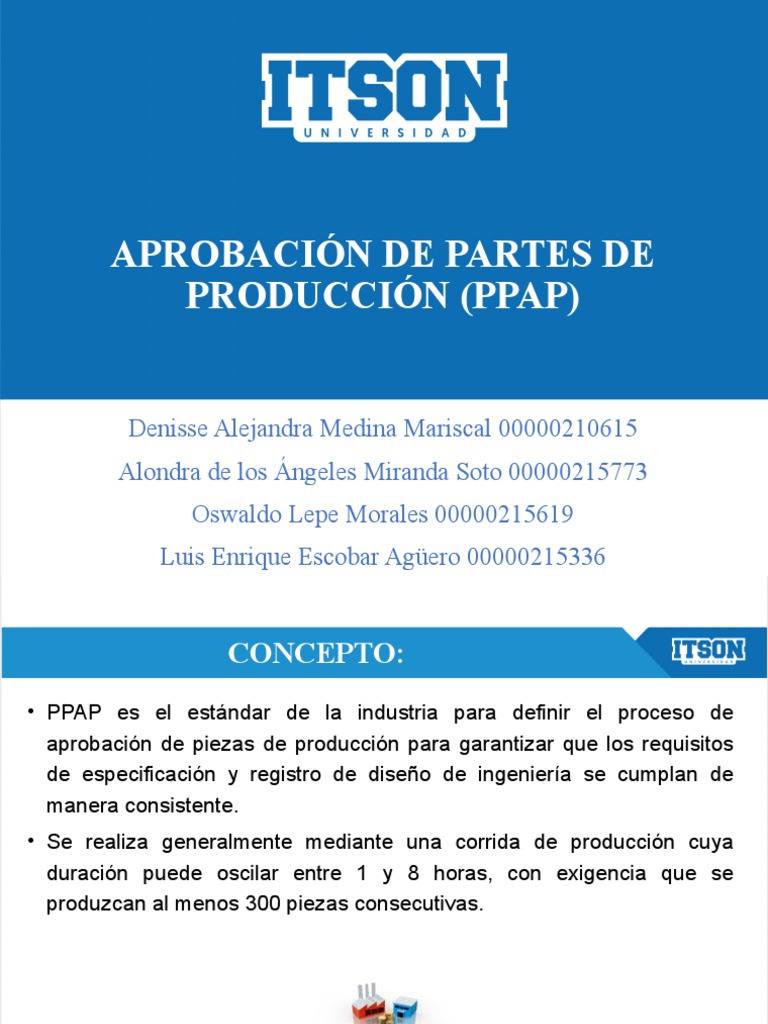 Aprobación de Partes de Producción (Ppap) | PDF | Diseño | Calidad ...