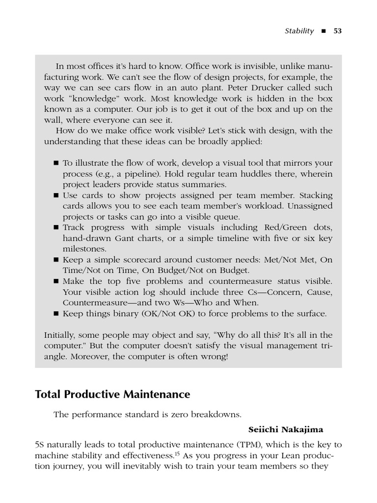 Chapter 2 Lean TPM - 2 | Download Free PDF | Lean Manufacturing | Systems Engineering