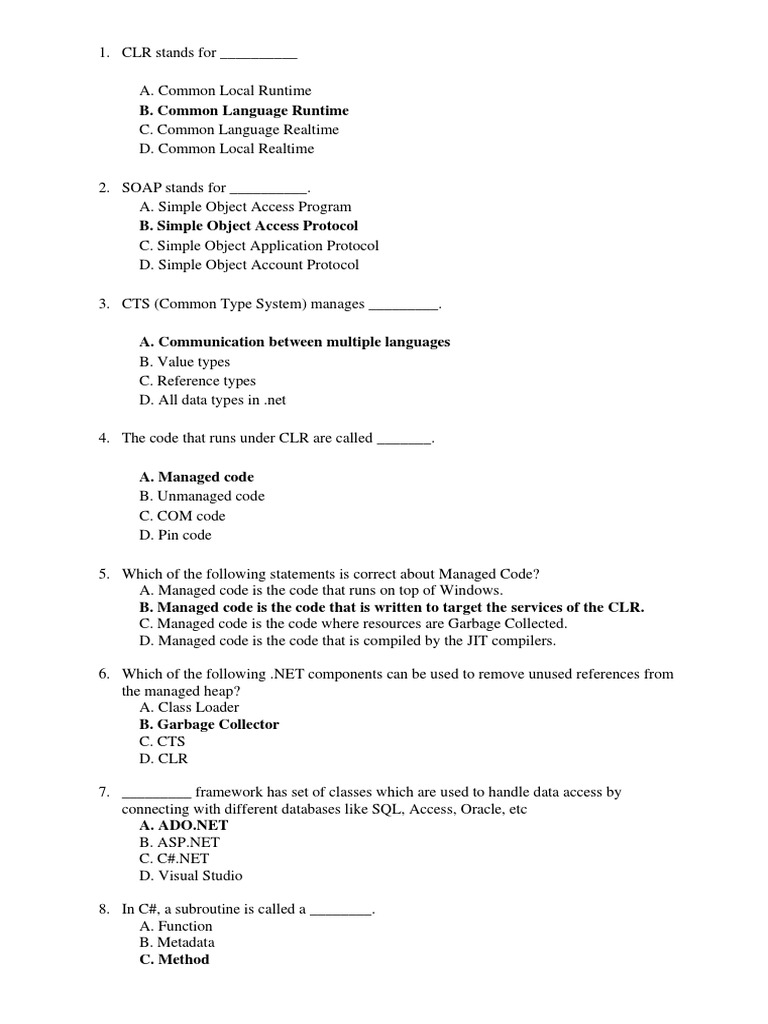 403 C# MCQ Final | Download Free PDF | Method (Computer Programming) | Class (Computer Programming)