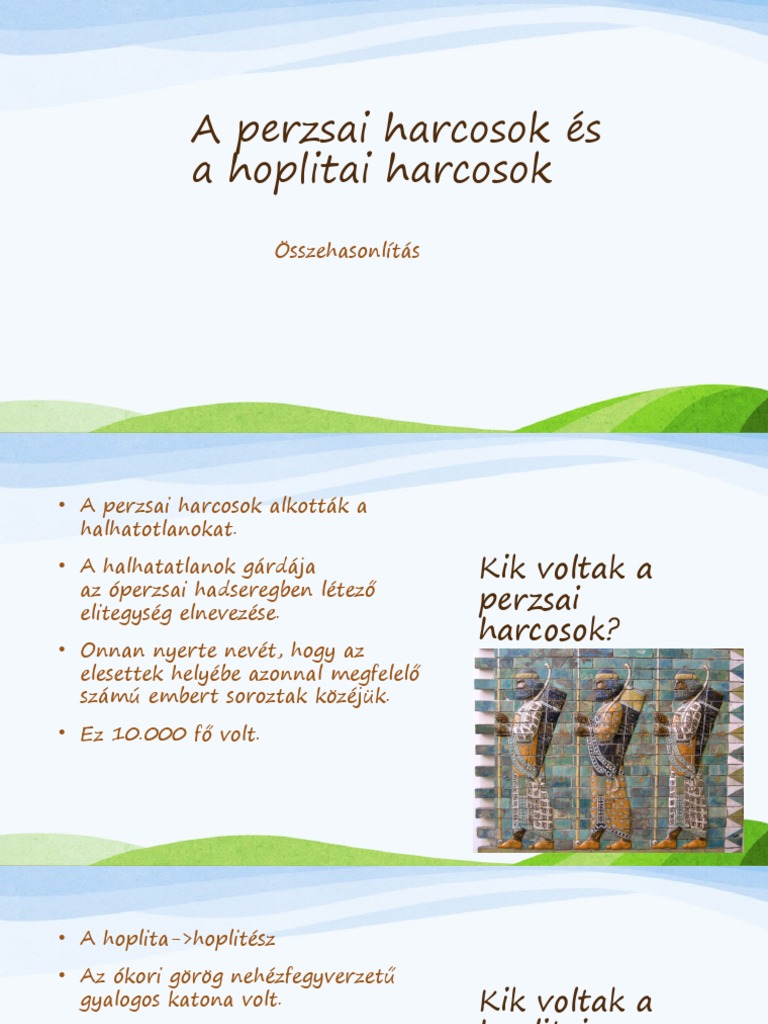 A Perzsai Harcosok És A Hoplitai Harcosok | PDF