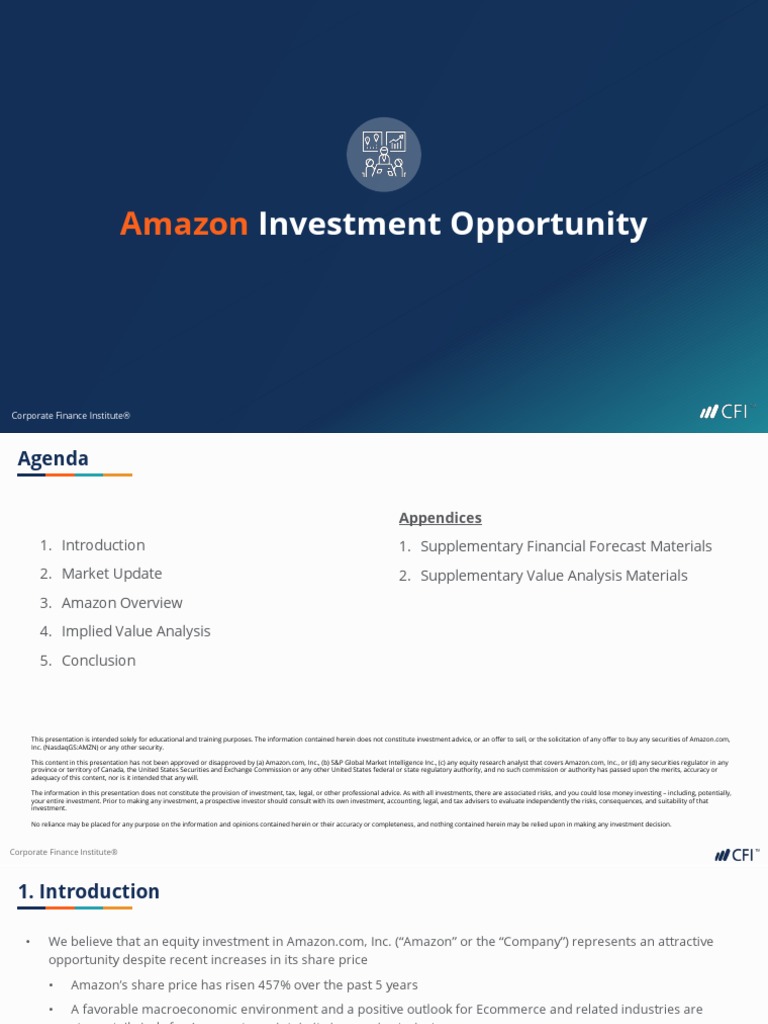 Amazon Case Study Investment Presentation - FINAL | PDF | Valuation ...