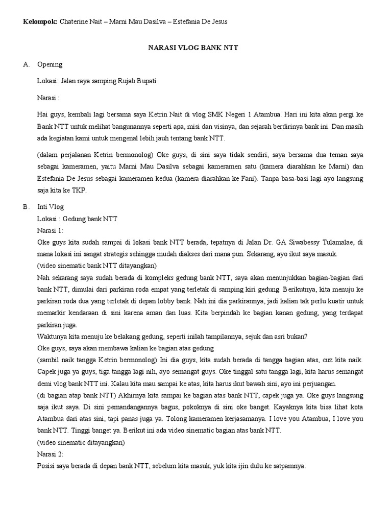 Narasi Vlog | PDF