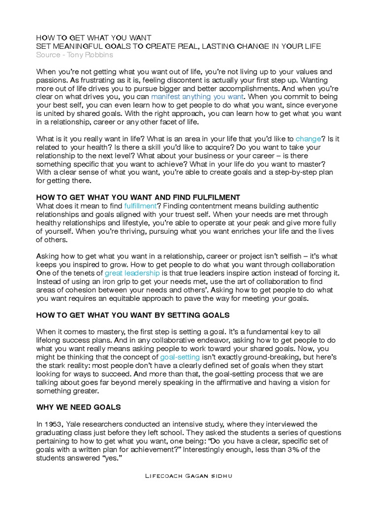 How To Get What You Want ? #VitaminG | PDF | Goal | Goal Setting
