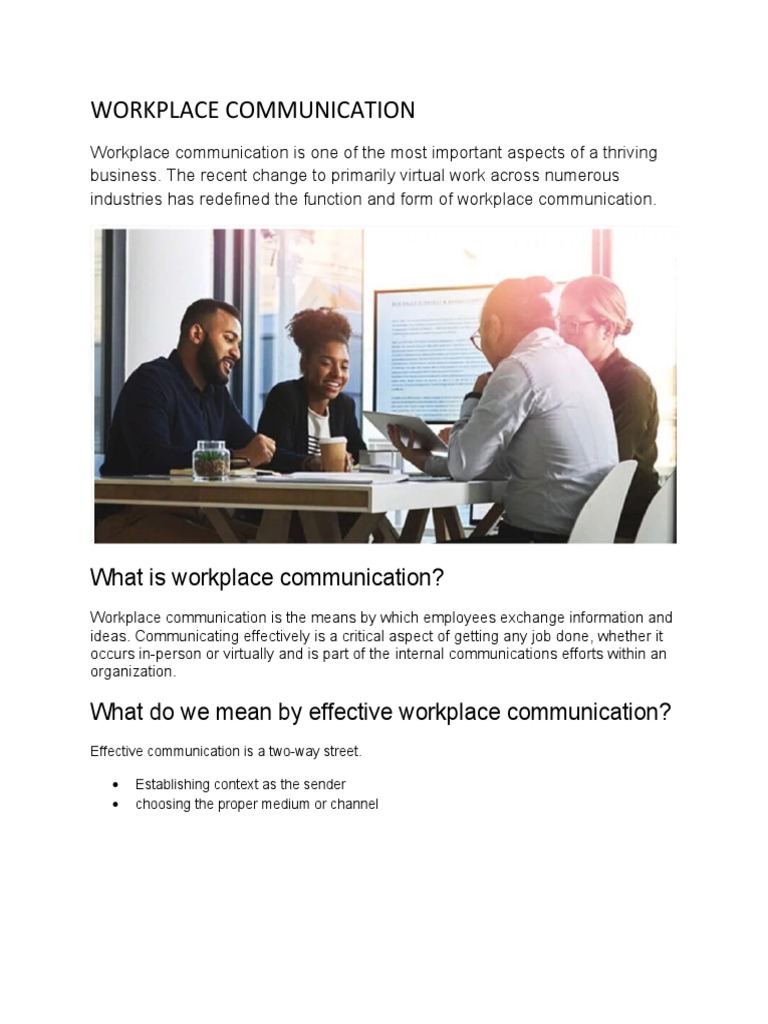 Workplace Communication | PDF | Career & Growth | Business