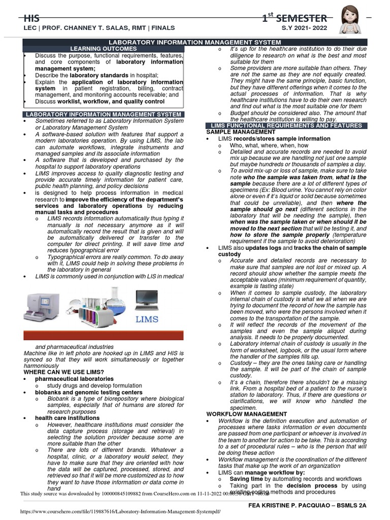 Laboratory Information Management System | PDF | Enterprise Resource ...