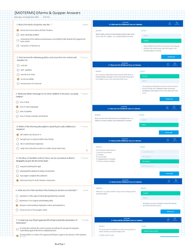 (MIDTERMS) Gforms & Quipper Answers | PDF