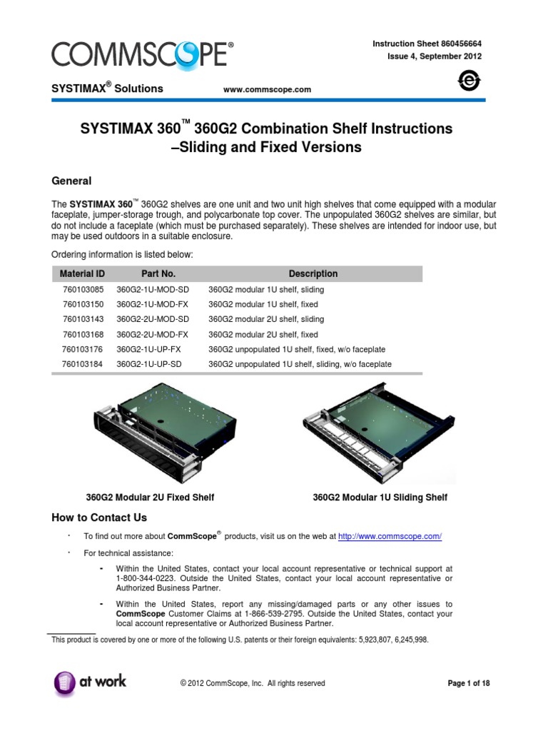 Fe 14192 Ir 860456664 Systimax 360g2 Combination Shelf Installation ...