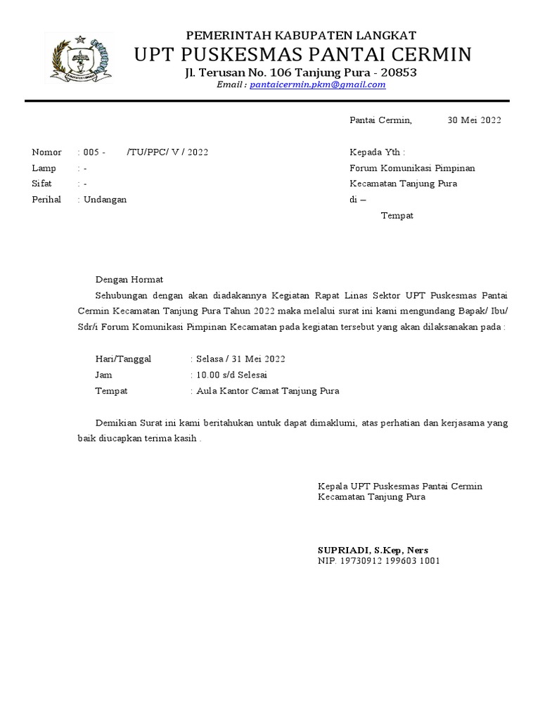 Undangan LINSEK - 31 Mei 22 | PDF