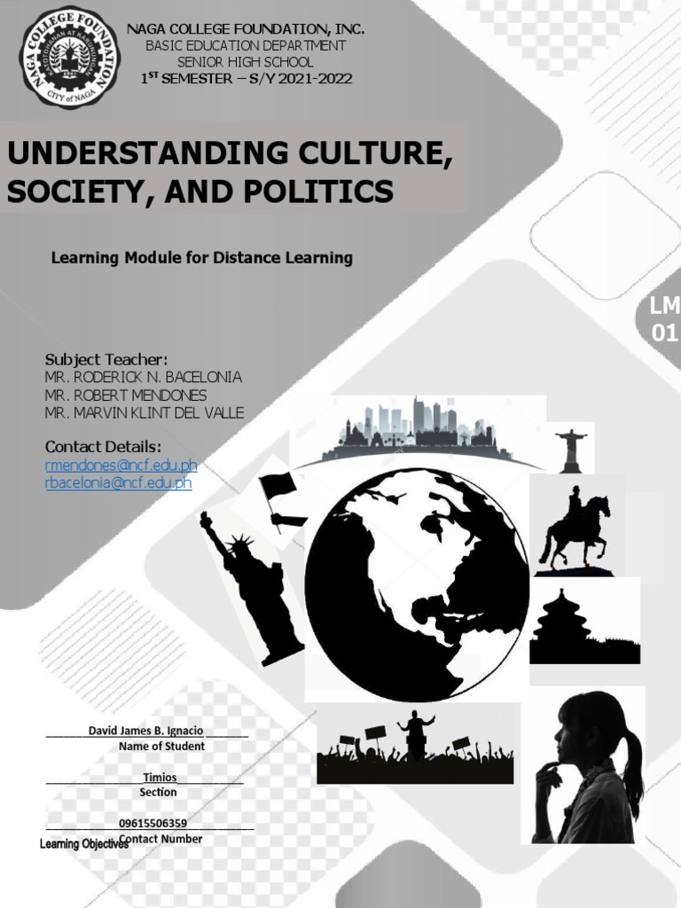 David James Ignacio - UCSP Mod 2 | PDF | Modernization Theory | Gender