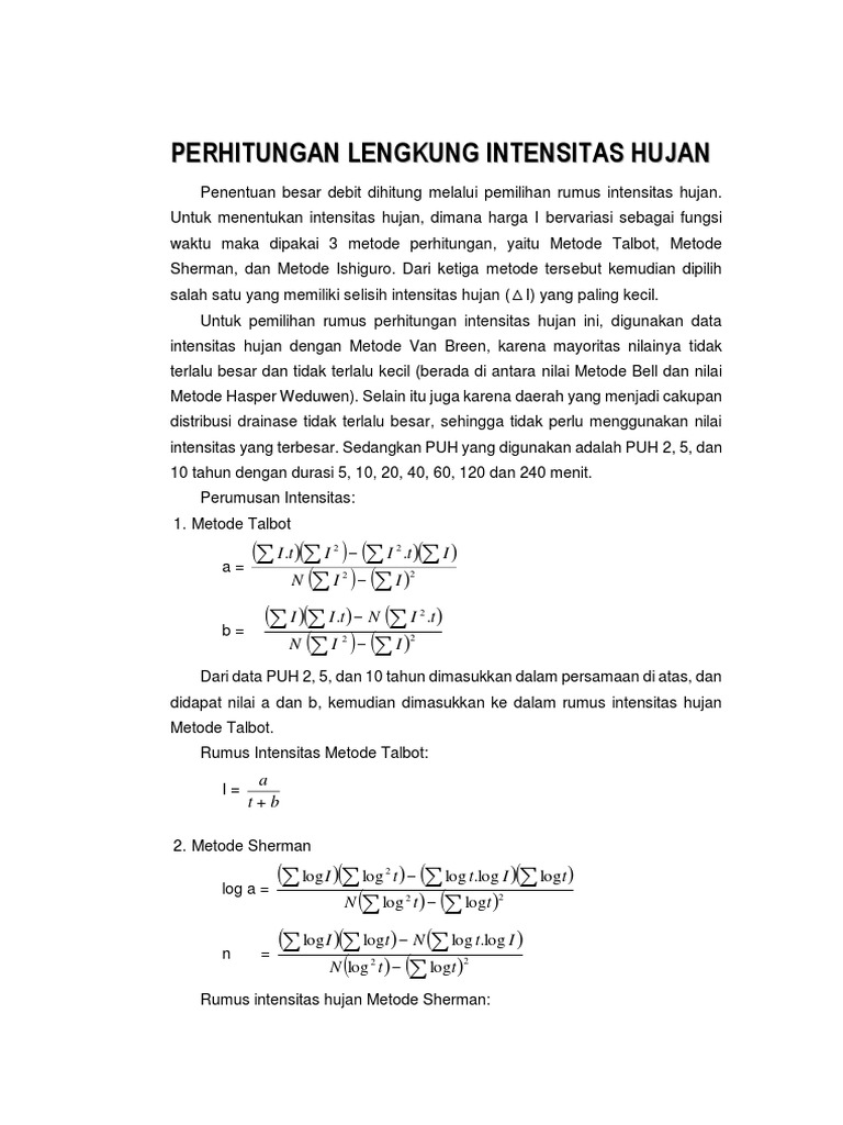 8 - Perhitungan Lengkung Intensitas Hujan | PDF
