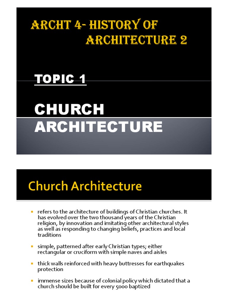 Key Features of Church Architecture | PDF | Aisle | Church (Building)
