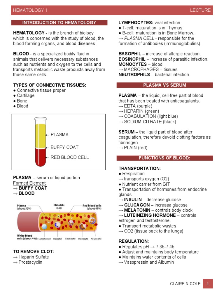 Introduction to Hematology Overview | PDF | Haematopoiesis | Bone Marrow