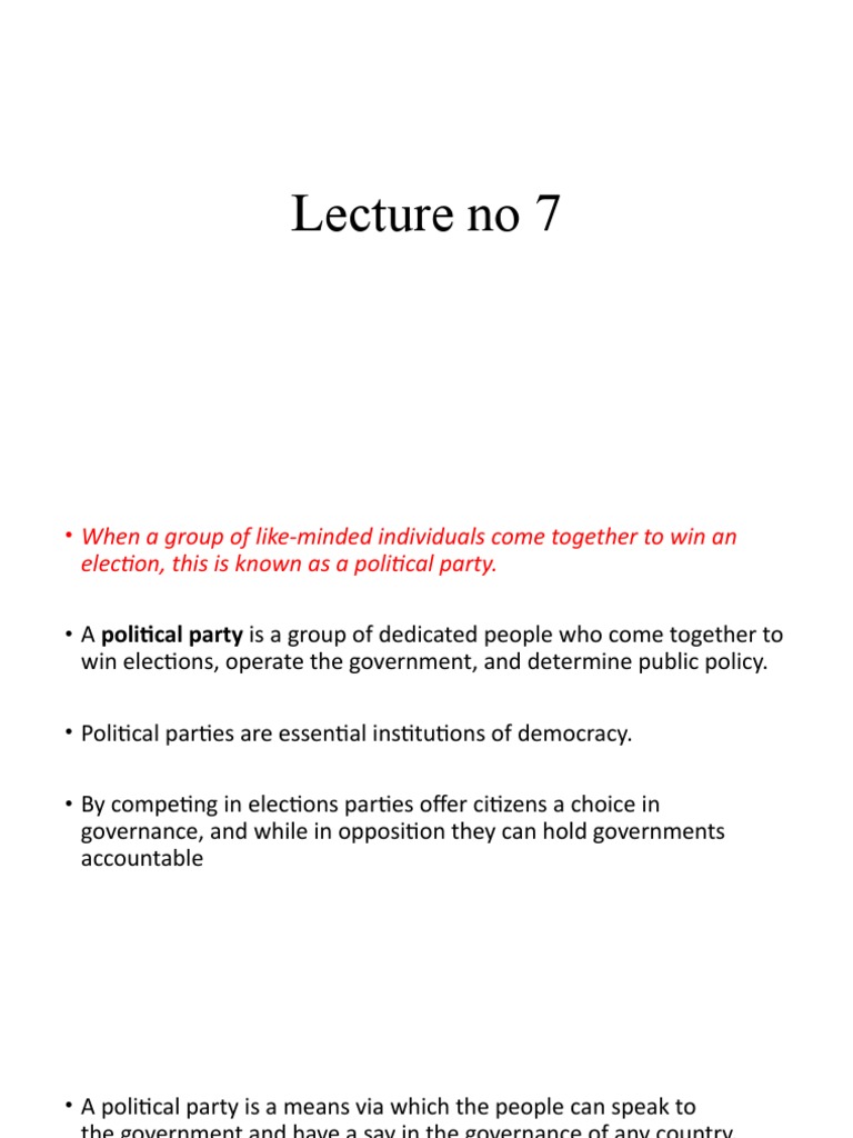 Lecture No 7 10112022 013407pm | Download Free PDF | Advocacy Group | Elections