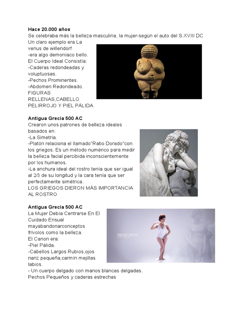 Evolución del Cuerpo Ideal Femenino | PDF | Clásicos