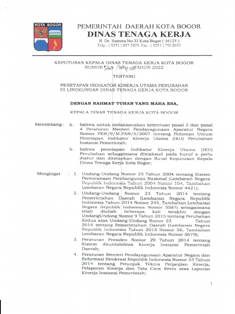 SK Iku Perubahan Dan Lampiran 2022 20220811085338 | PDF