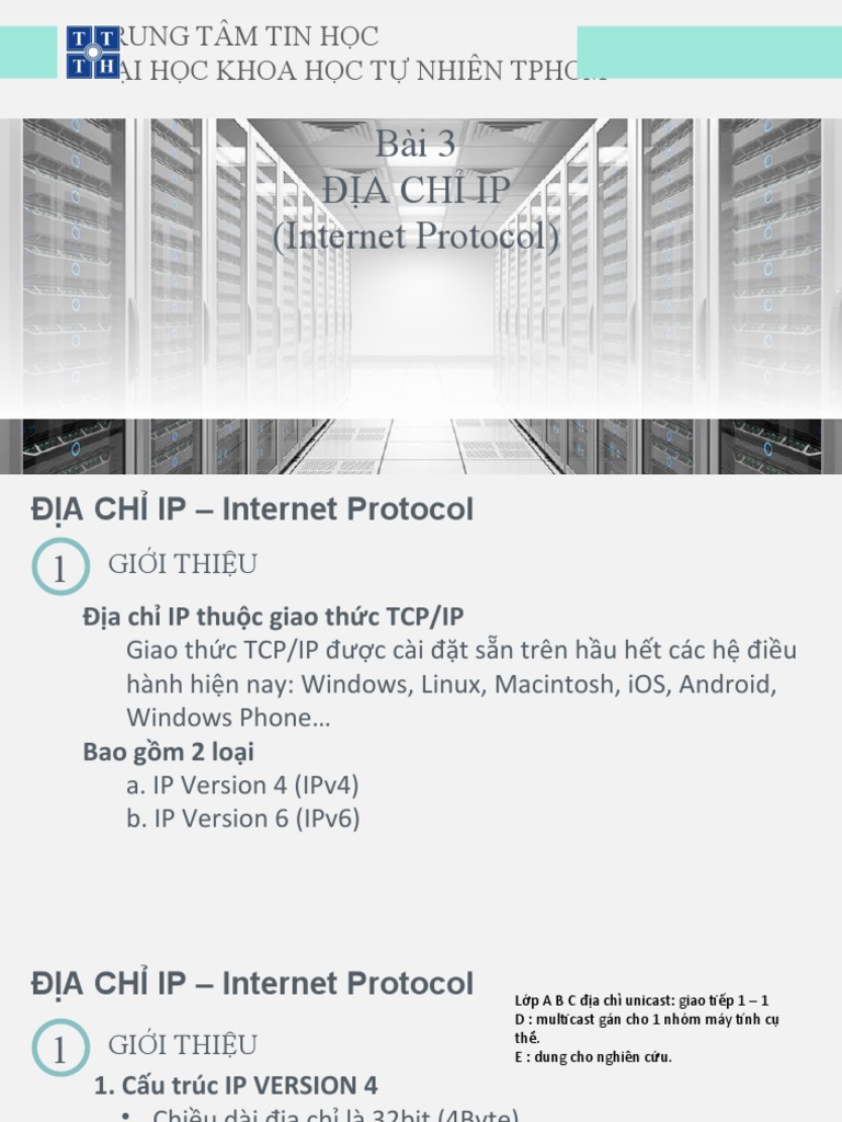 LES 3 - Địa chỉ IP | PDF
