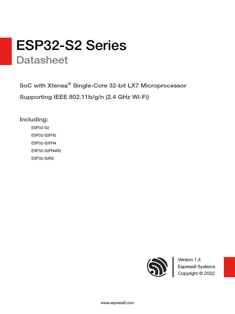 Esp32-S2 Datasheet en | PDF | System On A Chip | Input/Output