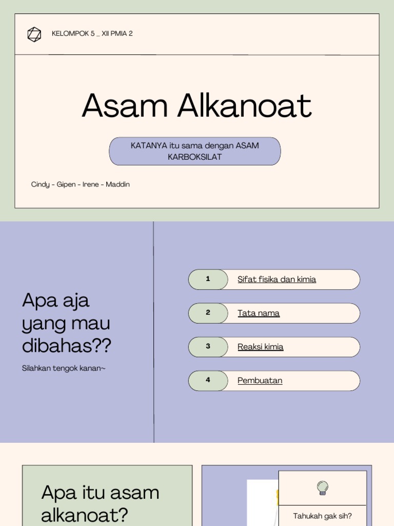Sifat dan Reaksi Asam Alkanoat | PDF