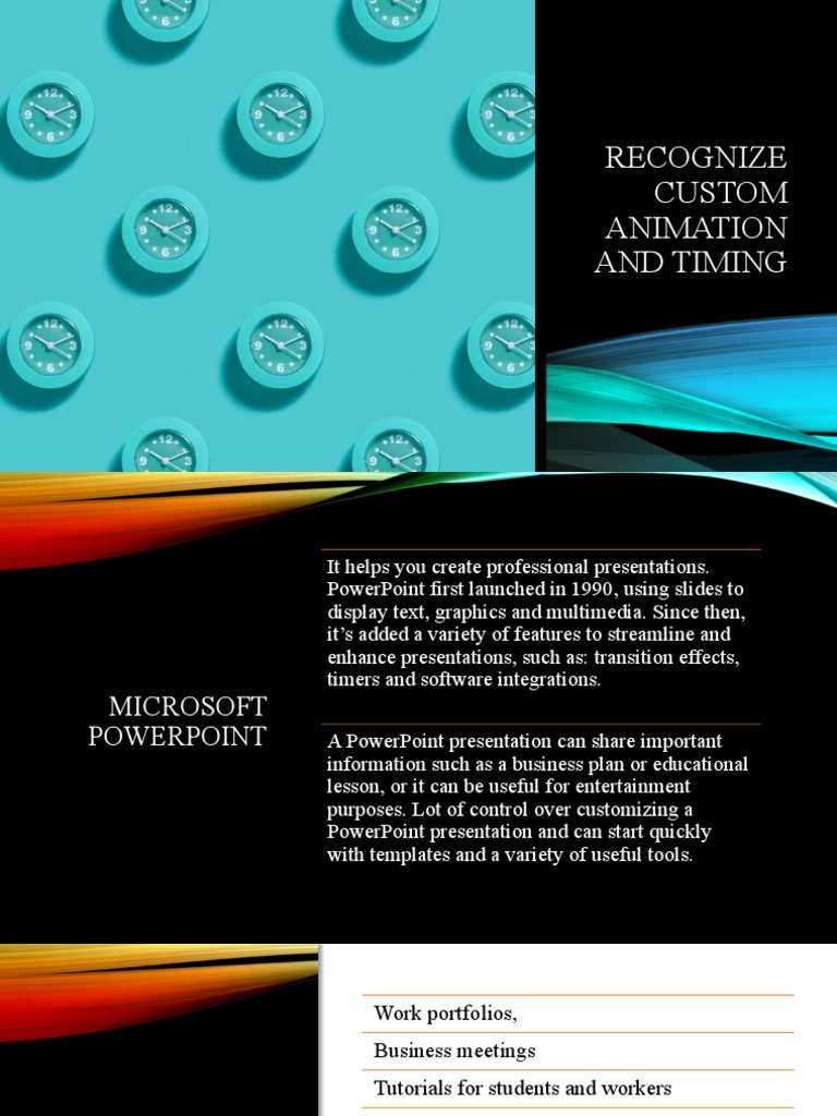 Lesson 5 Recognize Custom Animation And Timing Pdf Animation