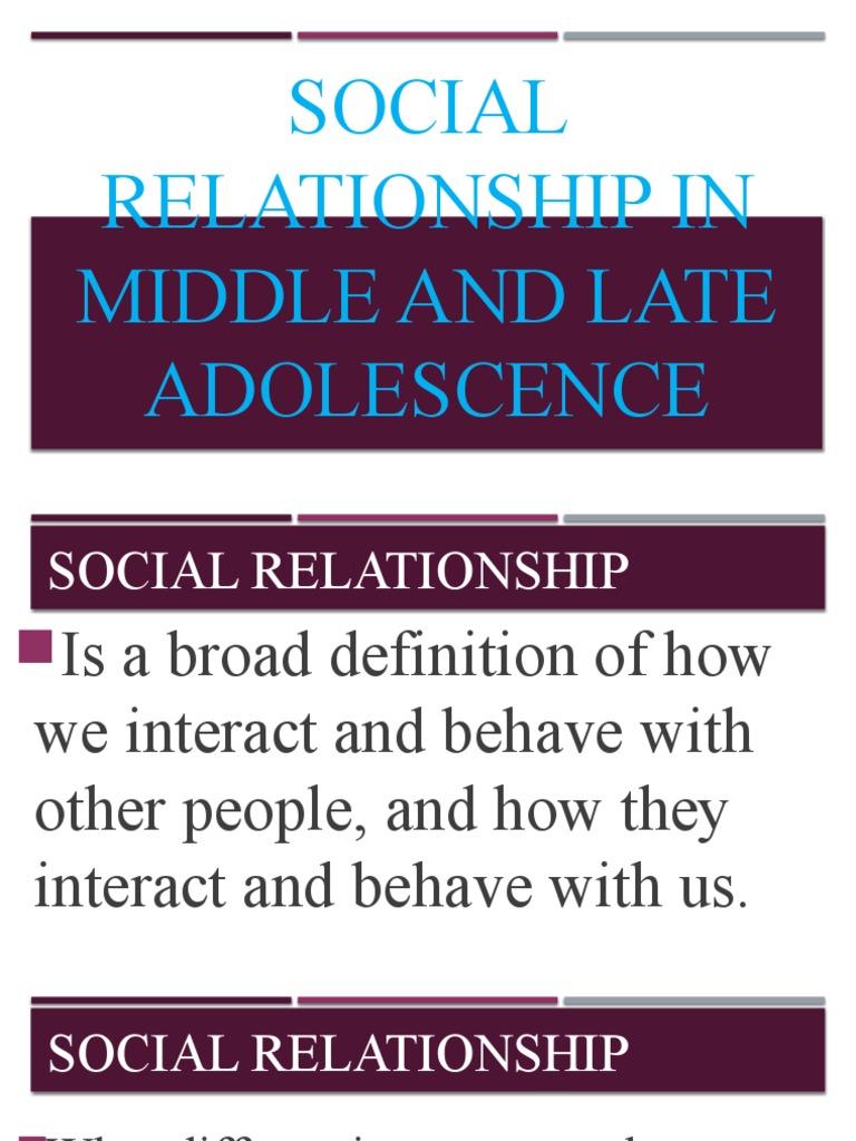 Social Relationship in Middle and Late Adolescence | PDF | Attitude ...