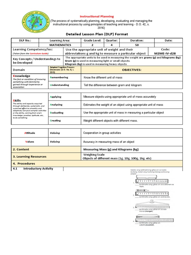 DLP Mathematics 2 Gram Kilogram | PDF | Mass | Weight