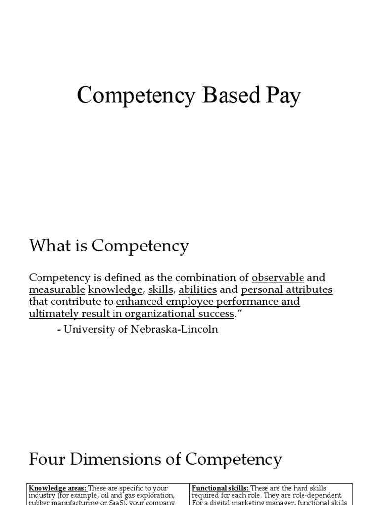 Competency Based Pay | PDF | Competence (Human Resources) | Employment